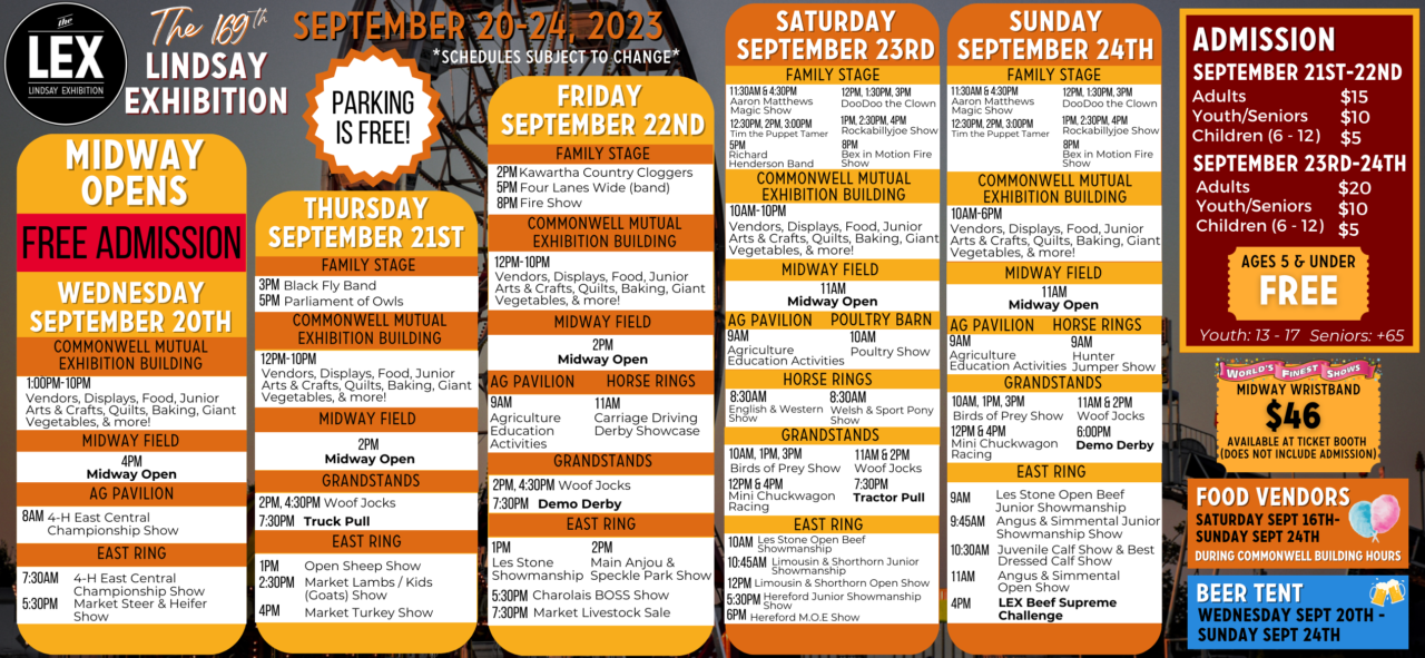 4 – Event Schedule | Lindsay Exhibition